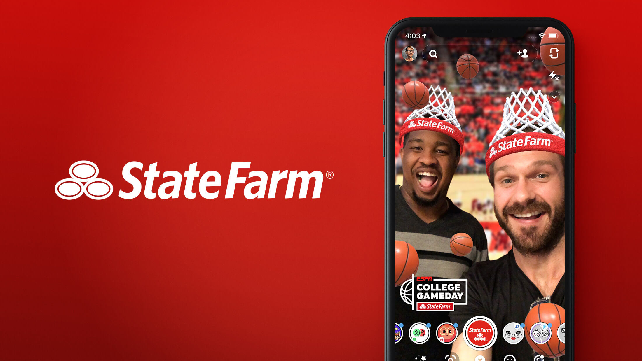 State Farm ESPN Game Day Snap Lens