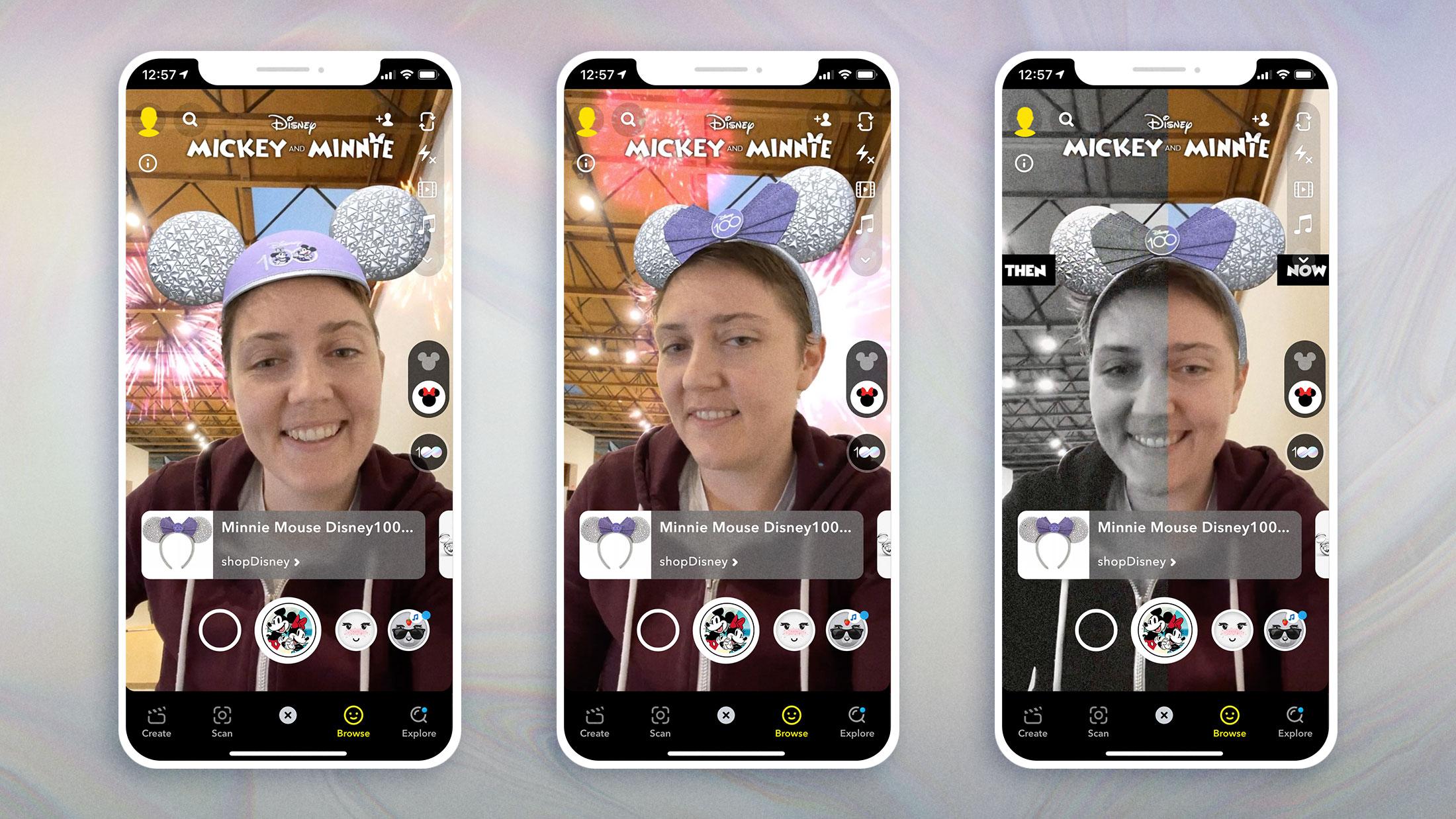 D100 Mickey & Minnie Shopping Social Lens